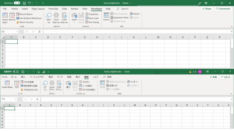【Excel】英語表記と日本語表記のエクセル、各機能名の比較一覧 - Website-Note